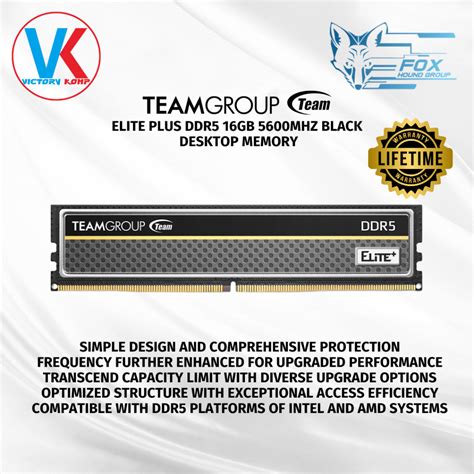 Ram Team Elite Plus 黑色 16gb 單 5600mhz Ddr5 內存 Ram Pc 台式機 Ddr 蝦皮購物