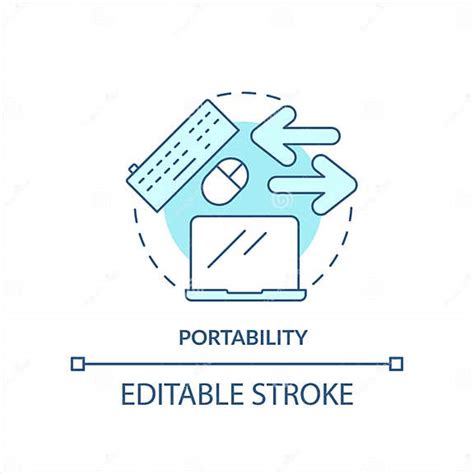 Portability Turquoise Concept Icon Stock Vector Illustration Of Line