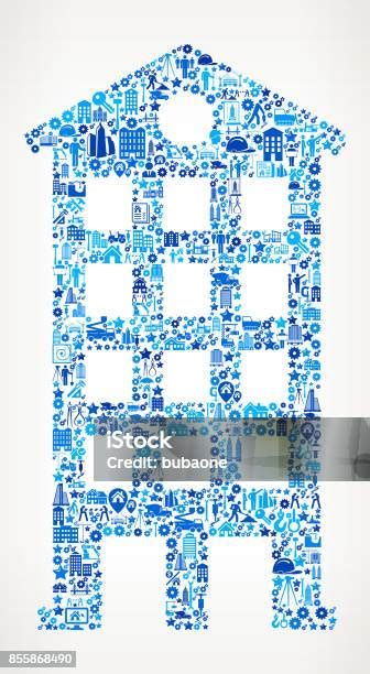 建築施工行業向量圖示模式向量圖形及更多住宅區圖片 住宅區 住宅建築 公共房屋 Istock