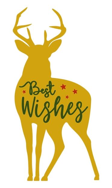 Premium Vector Best Wishes Quote Reindeer Silhouette Vector Clipart