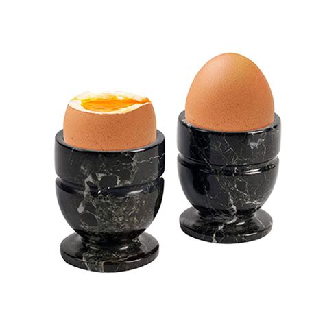 Radicaln Egg Cups Black Set Of 2 Natural Marble Egg Cup Holder For