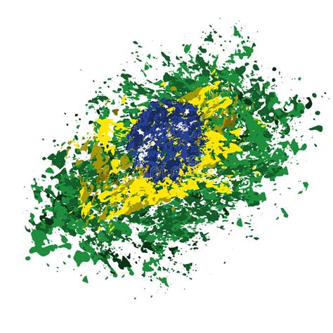 Cores Brasileiras Da Bandeira Do Fundo Abstração Ilustração Stock