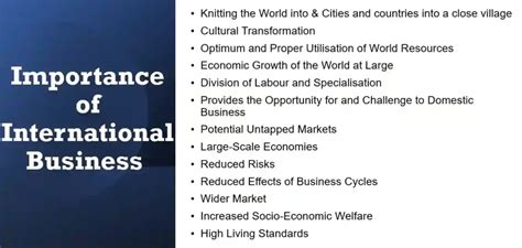 Importance Of International Business Honable