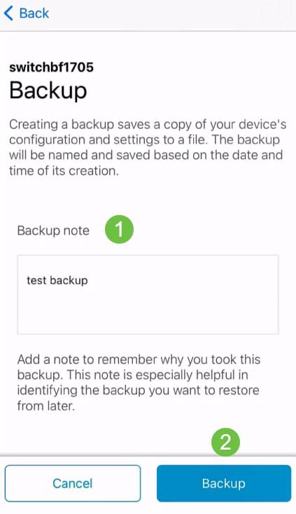 Backup And Restore Using Cisco Business Mobile App Cisco