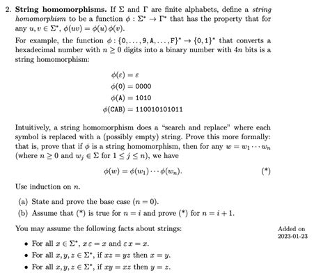 Solved String homomorphisms If Σ and Γ are finite Chegg