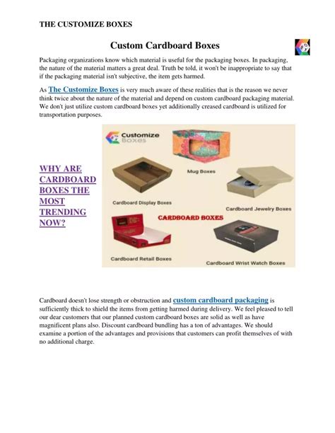 PPT Custom Cardboard Boxes PowerPoint Presentation Free Download ID 11409021