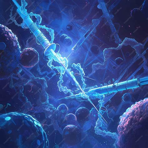 Premium Photo Futuristic Nanotechnology Concept With Nanorobots And Cells