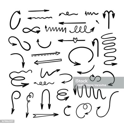 矢印は単純な手描きのベクターイラスト異なる方向を指す自由形式の記号を設定します まっすぐのベクターアート素材や画像を多数ご用意