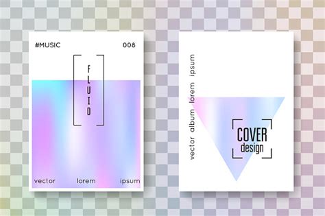 무지개 빛깔의 호일 보라색 색상 커버 고립된 프리즘 템플릿 네온 플루이드 멤피스 효과 최소한의 모양 패션 배너입니다 블루 무지개 빛깔의 호일 1980년에 대한 스톡 벡터