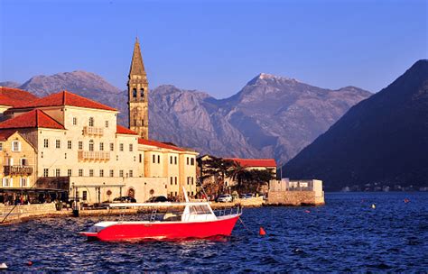 Perast 마 몬테네그로의 일몰 보기 0명에 대한 스톡 사진 및 기타 이미지 0명 도회지 마을 Istock