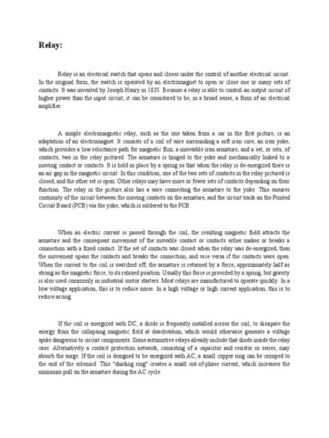 Coil Of Wire Surrounding A Soft Iron Core Pdf Relay Switch