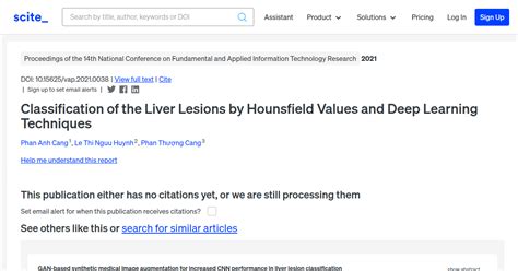 [citation Report] Classification Of The Liver Lesions By Hounsfield Values And Deep Learning