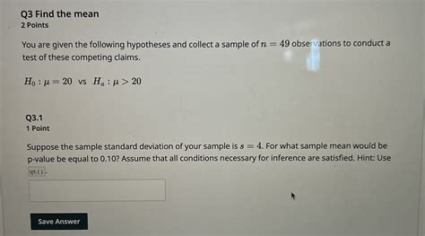 Solved By An Expert Q3 ﻿find The Mean2 ﻿pointsyou Are Given The