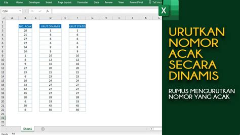 Cara Cepat Mengurutkan Angka Atau Nomor Acak Di Excel Secara Dinamis