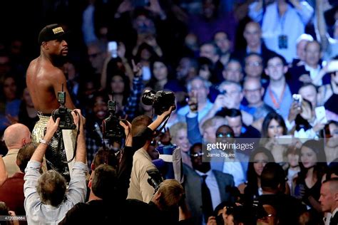 Floyd Mayweather Jr Celebrates The Unanimous Decision Victory During