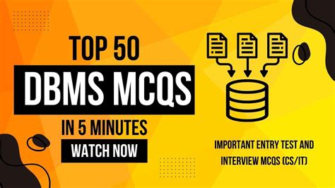 Dbms Mcqs Database Management System Mcqs Dbms Youtube