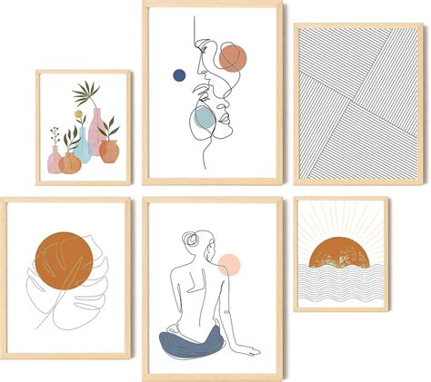 Excool Club Abstract Minimalist Wall Art 12x16 Boho Art
