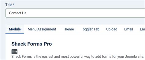 Quick Start Guide To Shack Forms Joomlashack