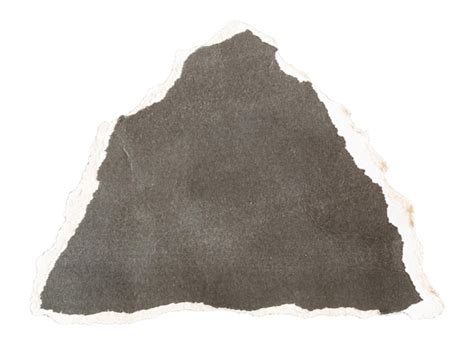 삼각형 모양으로 찢어진 검은 종이 조각 흰색 Bg가 있는 빈 오래 된 종이 템플릿 프리미엄 사진