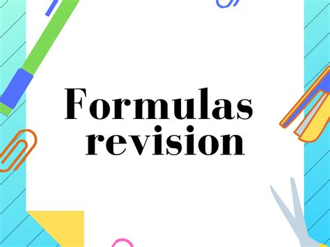 Formulas Revision Substitution With Answer Key Teaching Resources