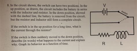 Solved 8 In The Circuit Shown The Switch Can Have Two Chegg Com