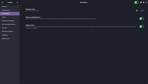 Gnome Tweaks Only Showing Minimal Extensions Options Under The