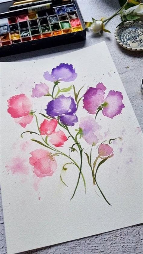 Watercolor Sweet Peas Paint This In My 7 Day Spring Florals Challenge