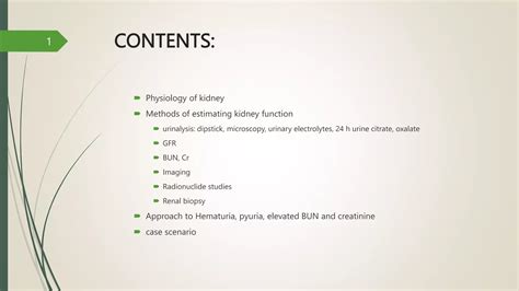 Approach To Abnormal Renal Function Test Pptx