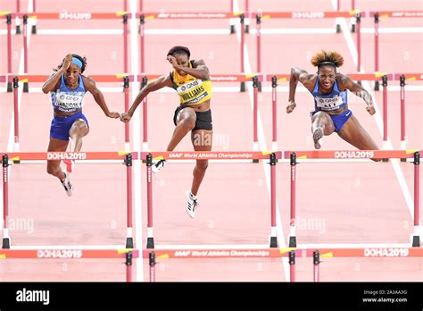 Nia Ali Usa Gold Medal Kendra Harrison Usa Silver Medal And