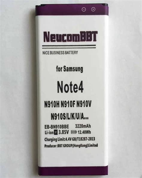 Eb Bn910bbe Battery For Samsung Galaxy Note4 N910f N910h Note 4 N910a