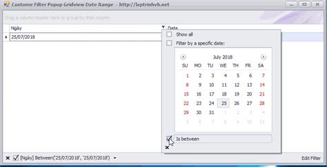Devexpress Hướng Dẫn Custome Popup Filter Date Range Trong Gridview