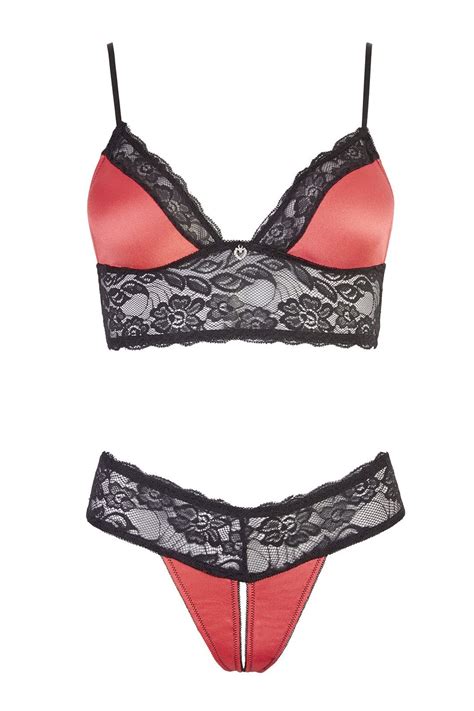 Ensemble Dentelle Soutien Gorge String Ouvert Cottelli
