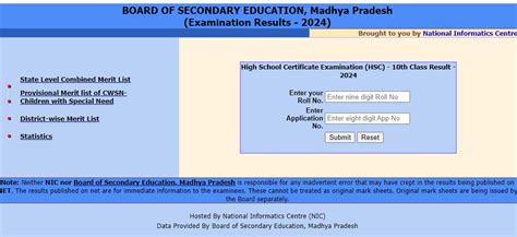 Mp Board Class 10 Result 2024