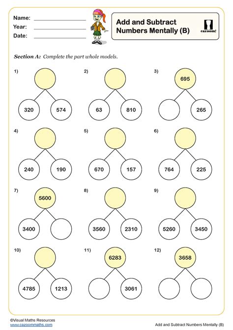 Add And Subtract Numbers Mentally Worksheet B Key Stage 2 Pdf