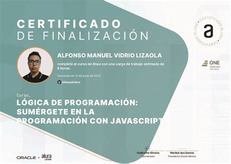 Programación Javascript Desarrollodesoftware Aprendinaalura Alfonso Manuel Vidrio Lizaola