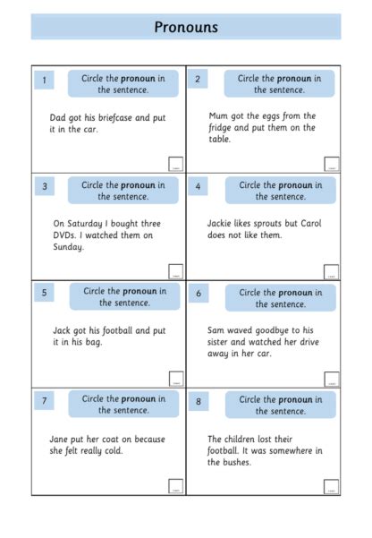 Pronouns Sats Grammar Revision Inspire And Educate By Krazikas