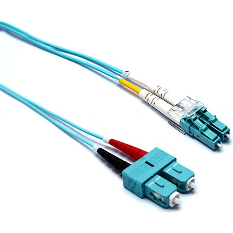 Excel Enbeam OM3 Fibre Optic Patch Lead LC SC Multimode 50 125 Duplex LS0H Aqua 2 M Industrial