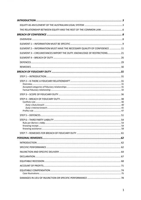 Equity Exam Notes Law3111 Equity Monash Thinkswap