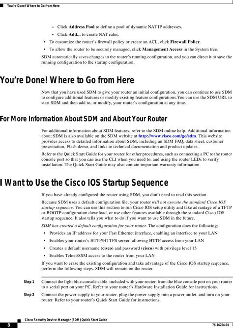 Cisco Systems 1701 Getting Started Guide Sdmsupp