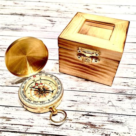 Engraved Compass Etsy