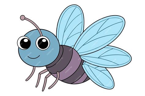 Premium Vector Cute Fly Vector Illustration Cartoon Line Art Clipart Design