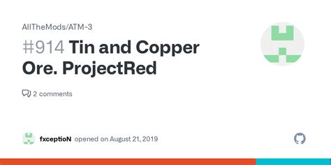 Tin And Copper Ore Projectred Issue Allthemods Atm Github