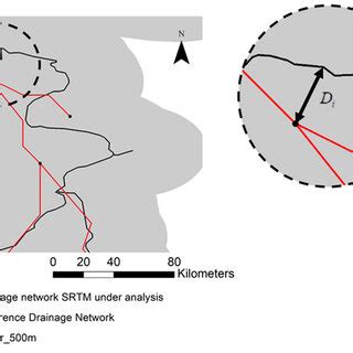 Drainage Network Extracted From OSM Overlaying The Reference Drainage
