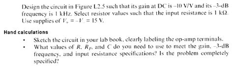 Solved Part 1 Design And Analysis Consider The Cireuit Howa
