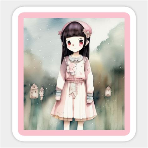 Cute Girl Cartoon Cute Girl Cartoon Sticker Teepublic