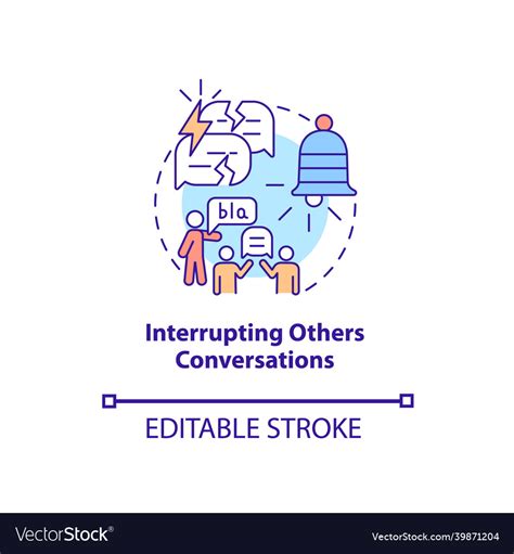 Interrupting Others Conversations Concept Icon Vector Image