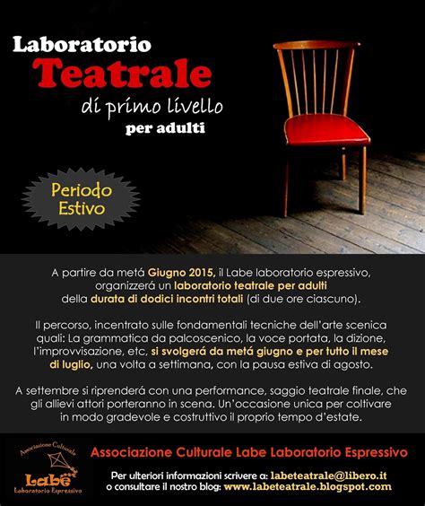 Labe Laboratorio Espressivo Prossimo Laboratorio Teatrale Per Adulti