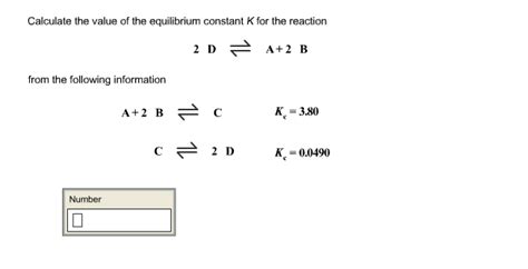 Solved Calculate The Value Of The Equilibrium Constant K Chegg