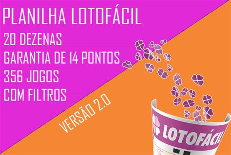 PLANILHA LOTOFACIL DEZENAS FILTRO V Lotocerta