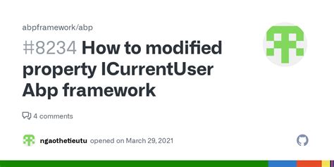 how to modified property icurrentuser abp framework · issue 8234